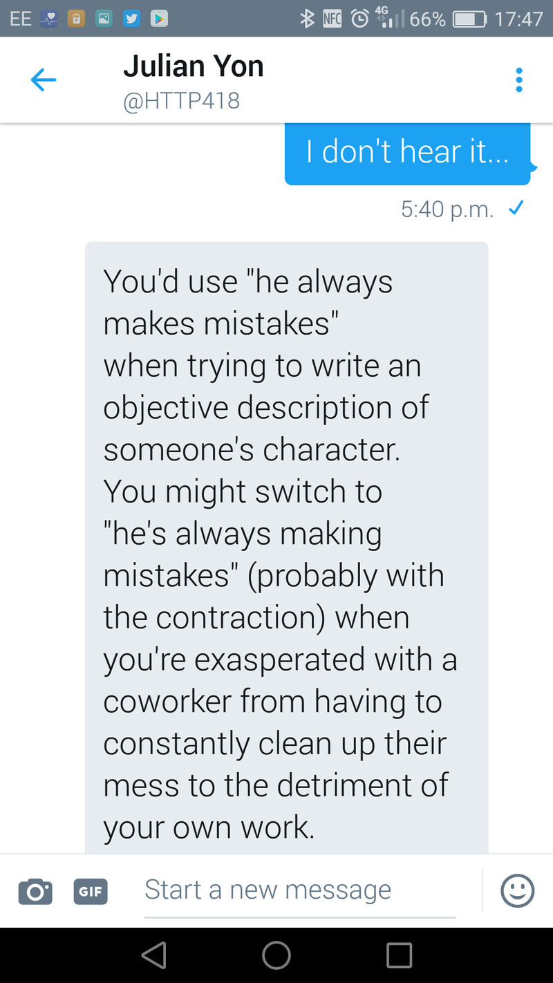 Hi! I was recently told that English people tend to use the "-ing ...