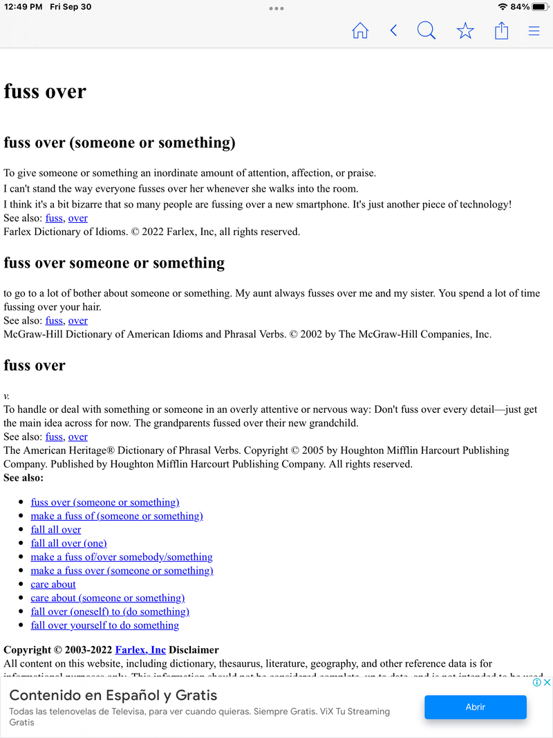 What is the meaning of "Fuss somebody over"? - Question about English ...