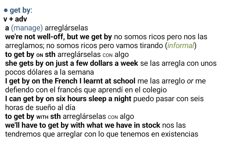 Qual è la differenza tra "Get by in" e "Get by on" e "Get by with ...
