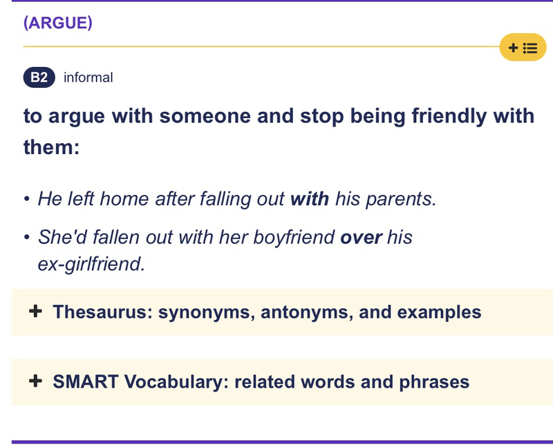🆚What is the difference between "fall out with" and "have a fight with ...