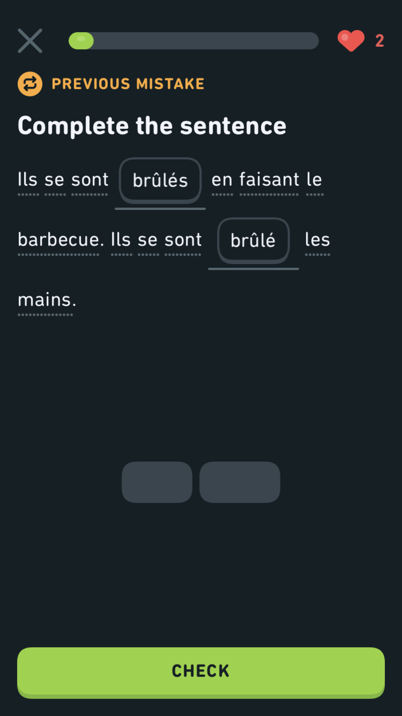 Pourquoi est-ce que c’est “elle s’est brûlé les mains” et pas “brûlés ...