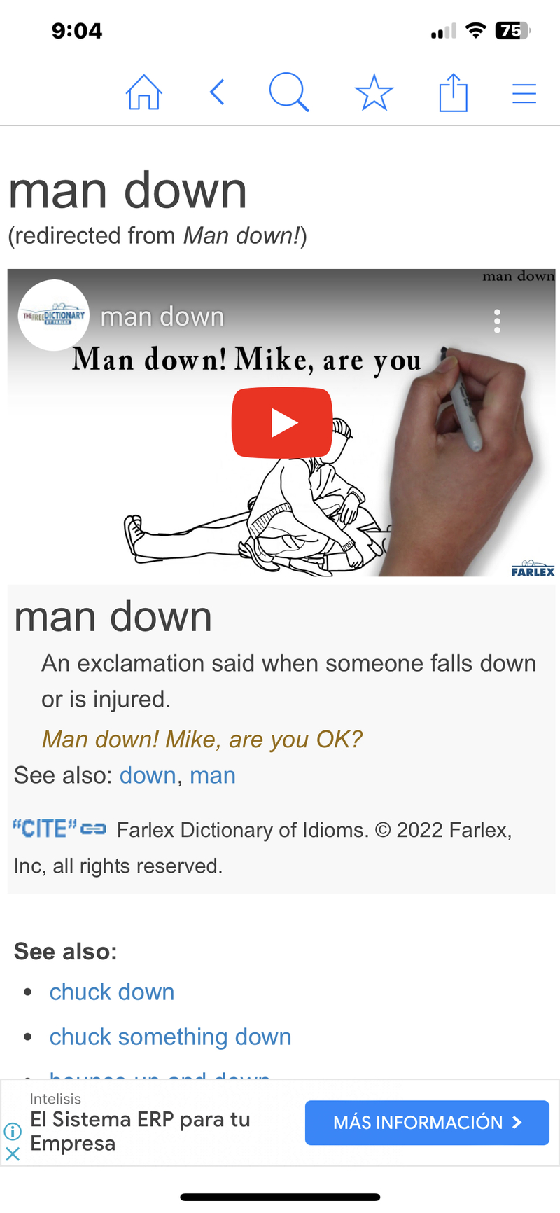 How do you say "what is the meaning of one man down?" in English (US ...