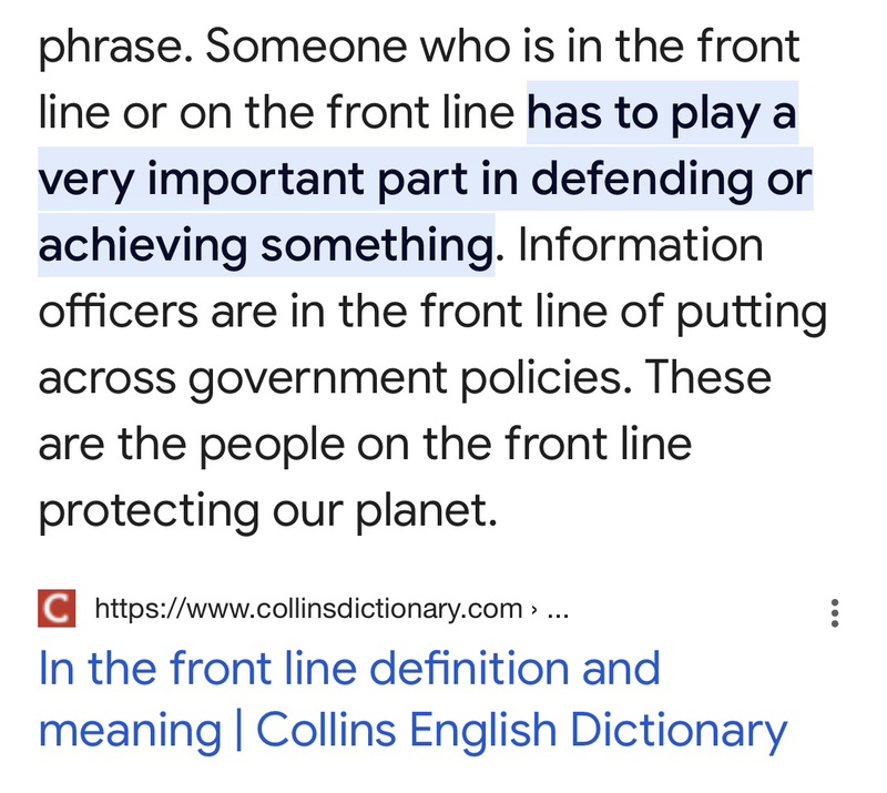 "in the front row" 和 "in the front line" 和有什么不一样？ | HiNative