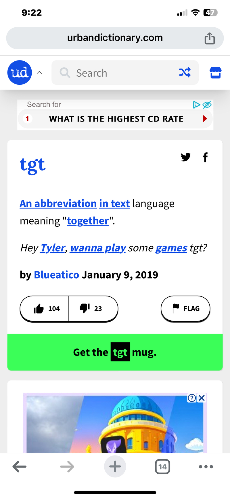 What is the meaning of "(tgt) "? - Question about English (US) | HiNative