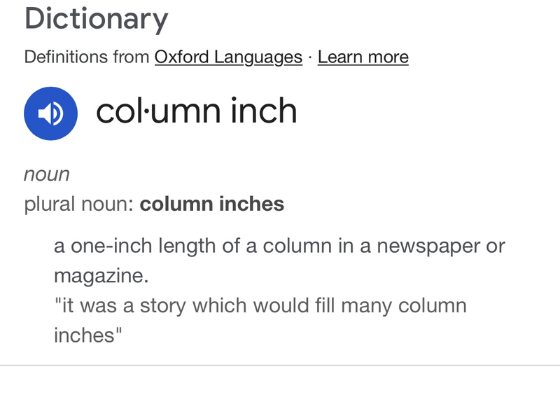 What is the meaning of "column inches"? - Question about English (US ...