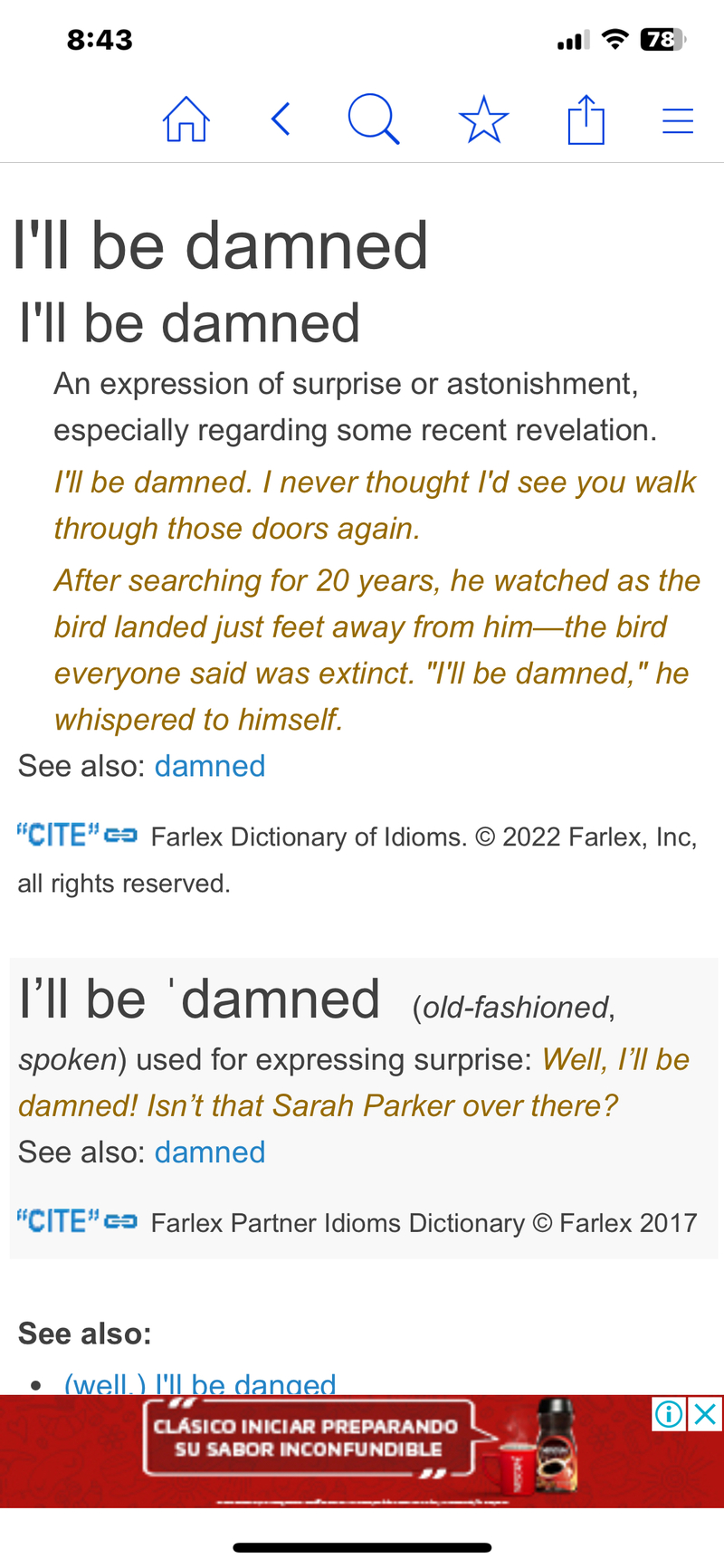 What does” I’ll be damned” mean? | HiNative