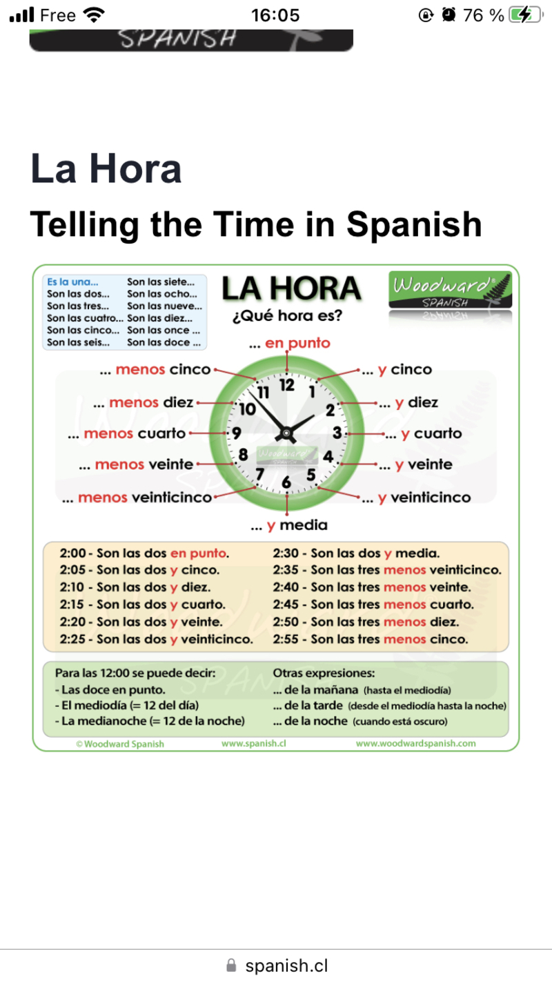 Hola: Tengo varias preguntas sobre la hora: - ¿Se puede traducir "Il ...