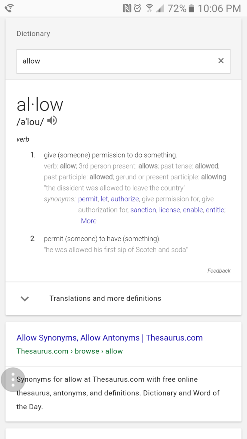 What is the difference between "let" and "allow" ? "let" vs "allow ...