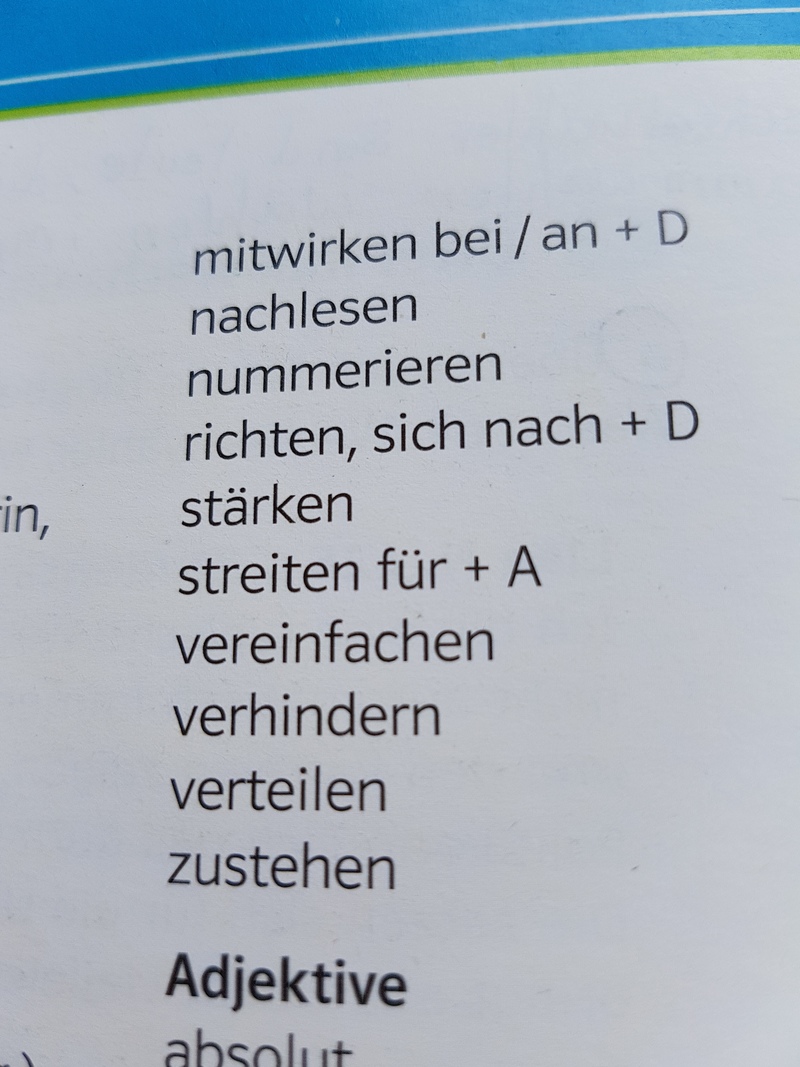 Könntet ihr mir ein Beispiel über ( streiten ( Verb) für ) geben ...