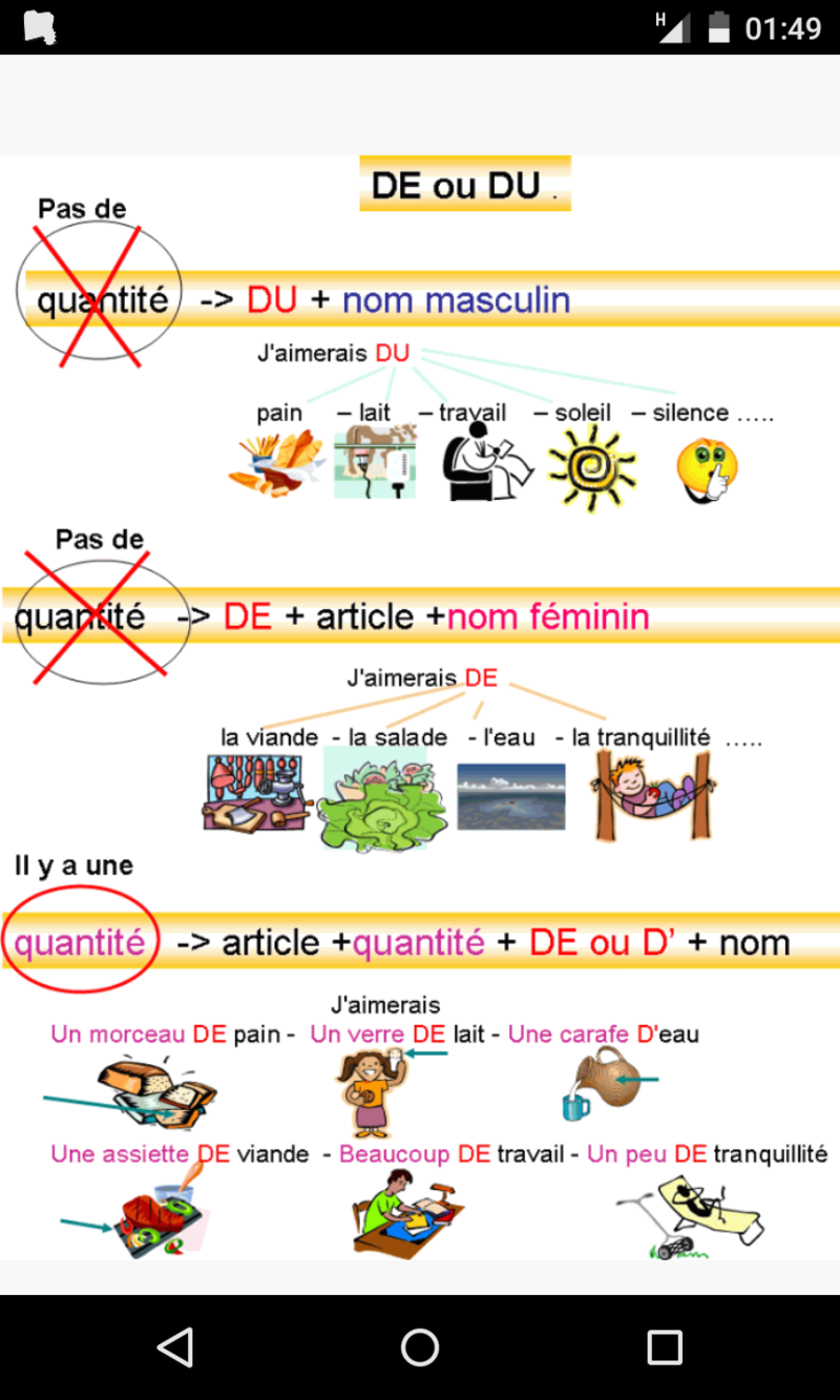 ¿Cuál es la diferencia entre "la, le, les" y "de la, du, des" ? "la, le ...