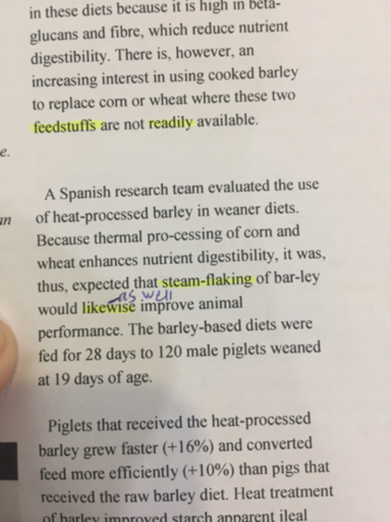 ¿Qué significa ""steam flaking of barley"" en Inglés (US)? | HiNative