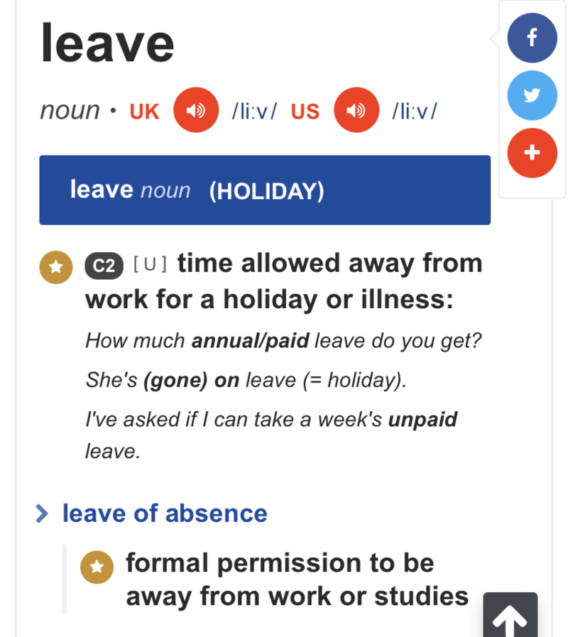 What is the meaning of "Is it all right to take tomorrow off as leave ...