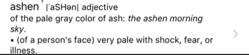 What is the meaning of "ashen"? - Question about English (US) | HiNative
