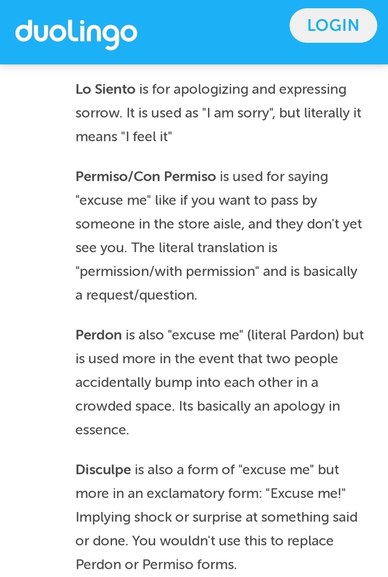 🆚What is the difference between "perdón" and "disculpe" and "lo siento ...