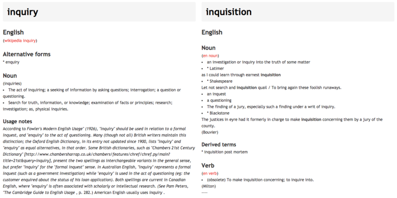 🆚What is the difference between "inquiry" and "inqusition" ? "inquiry ...