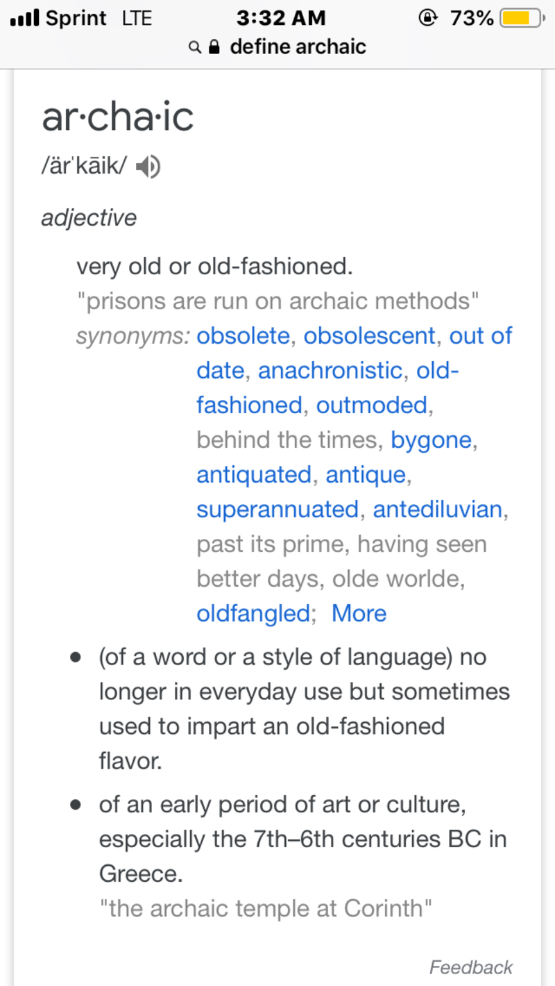 Please show me example sentences with "‎archaic". | HiNative