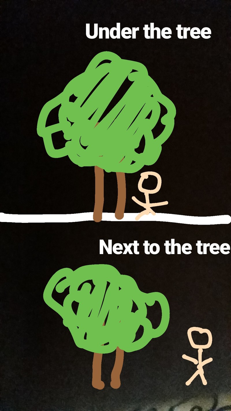 🆚What is the difference between "She sits under the tree." and "She ...