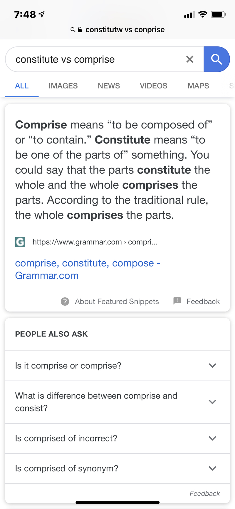 ¿Cuál es la diferencia entre "constitute" y "comprise" ? "constitute ...