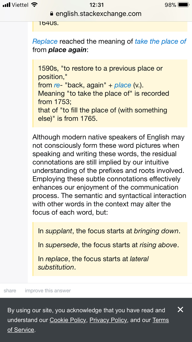 🆚What is the difference between "replace" and "supplant" ? "replace" vs ...