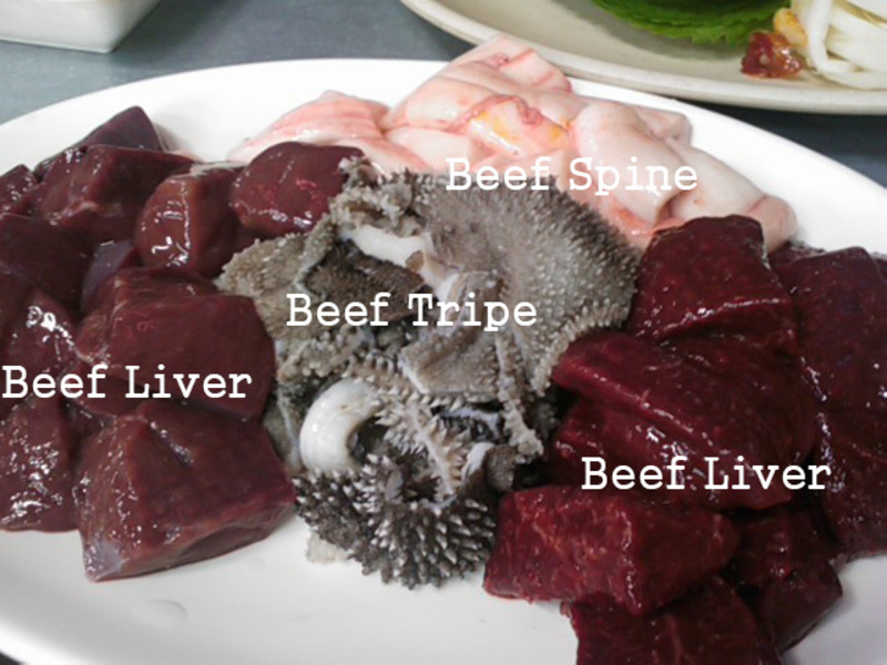 I saw a youtuber do a lot of 먹방 of eating raw liver 생간 & raw beef spine ...
