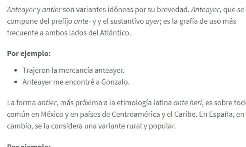 ¿En México se dice ¨antier¨ o ¨anteayer¨? | HiNative