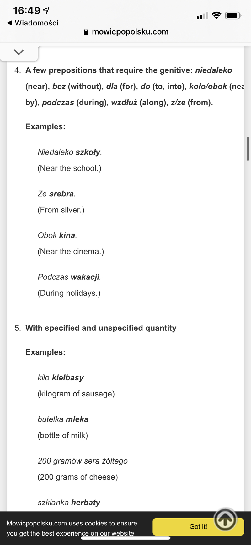 In the grammar of Polish, what are the characteristics of the second ...