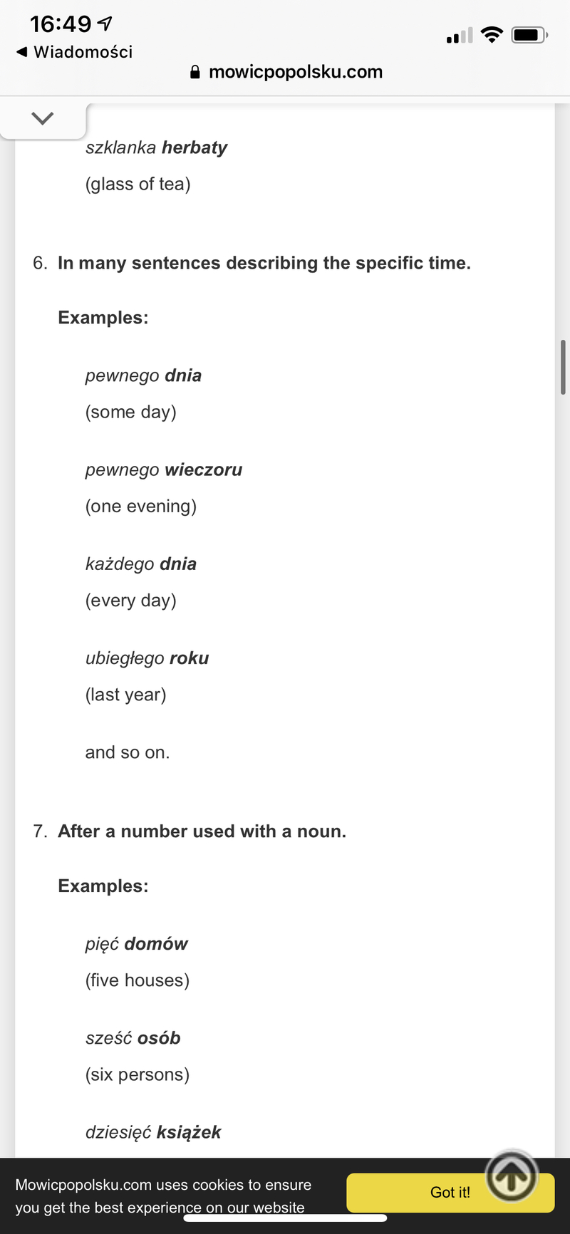 In the grammar of Polish, what are the characteristics of the second ...