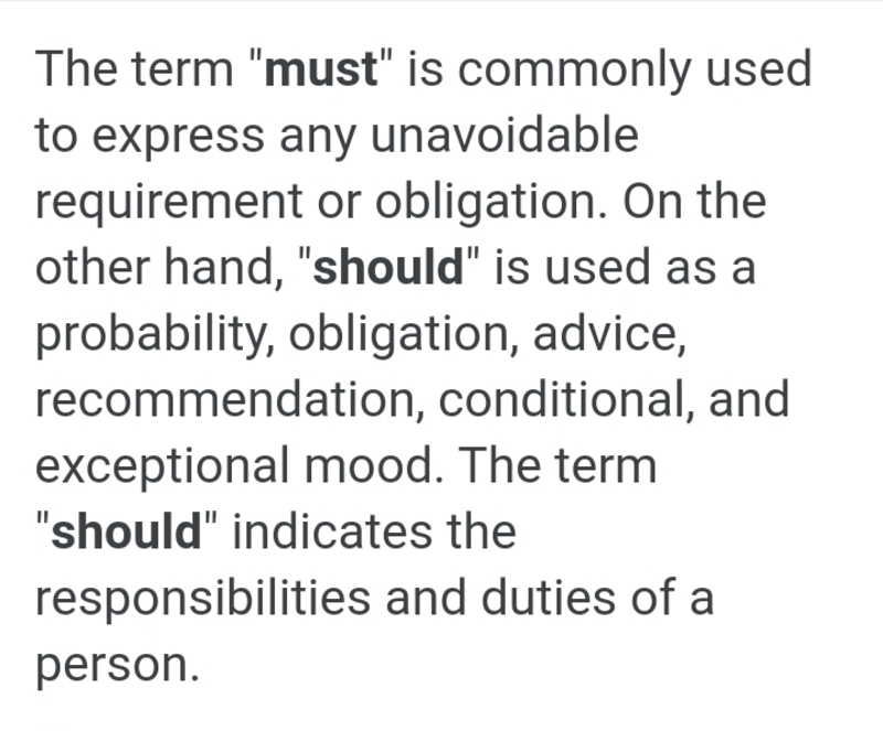 🆚What is the difference between "Should" and "Might" and "Must" ? "Should" vs "Might" vs "Must ...