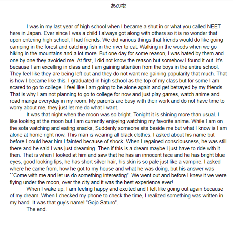 can someone help me translate 2 paragraphs english story to japanese? I ...