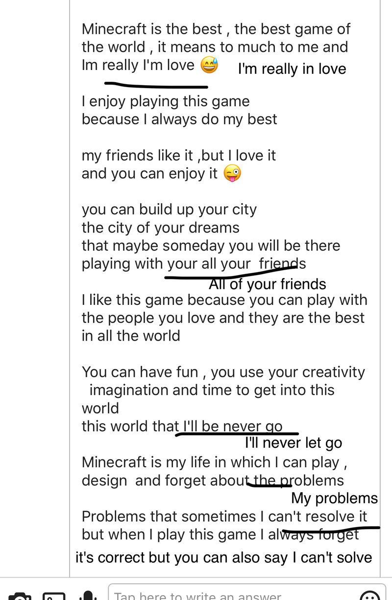 is this okay ?? it is URGENT it is my poem about Minecraft , sorry , my ...