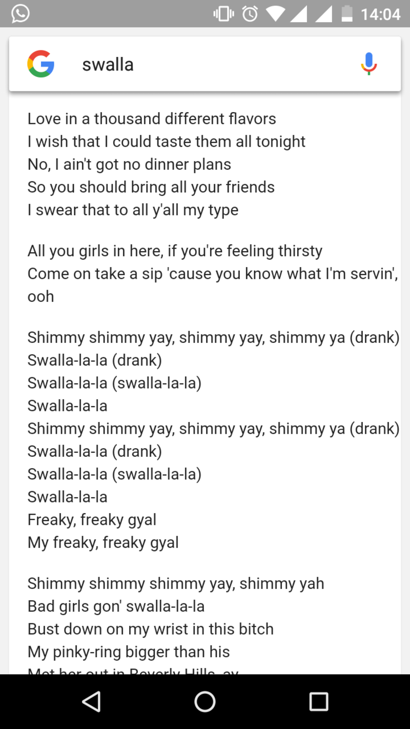 What is the meaning of "swalla"? - Question about English (US) | HiNative